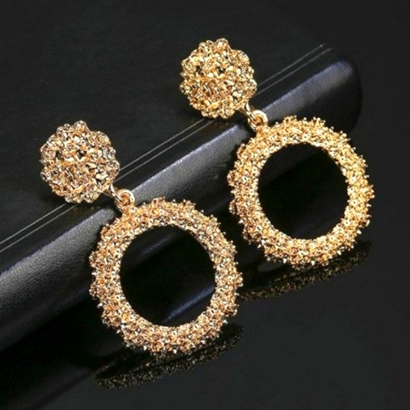Jewelry | New Gorgeous Round Textured Metal Earrings | Poshmark